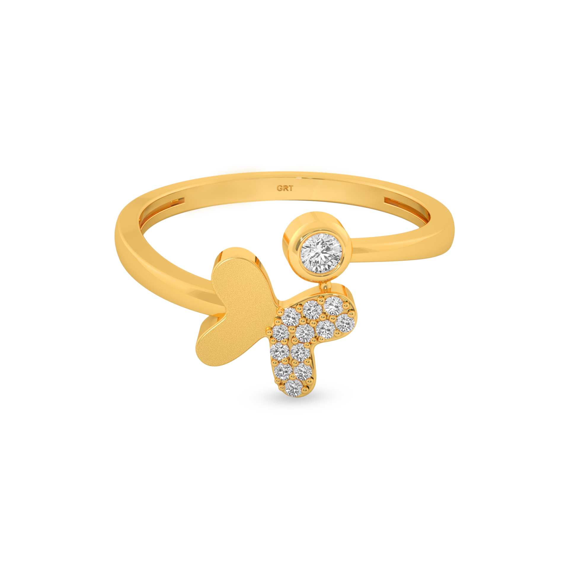 Buy Pretty Butterfly Gold Rings |GRT Jewellers