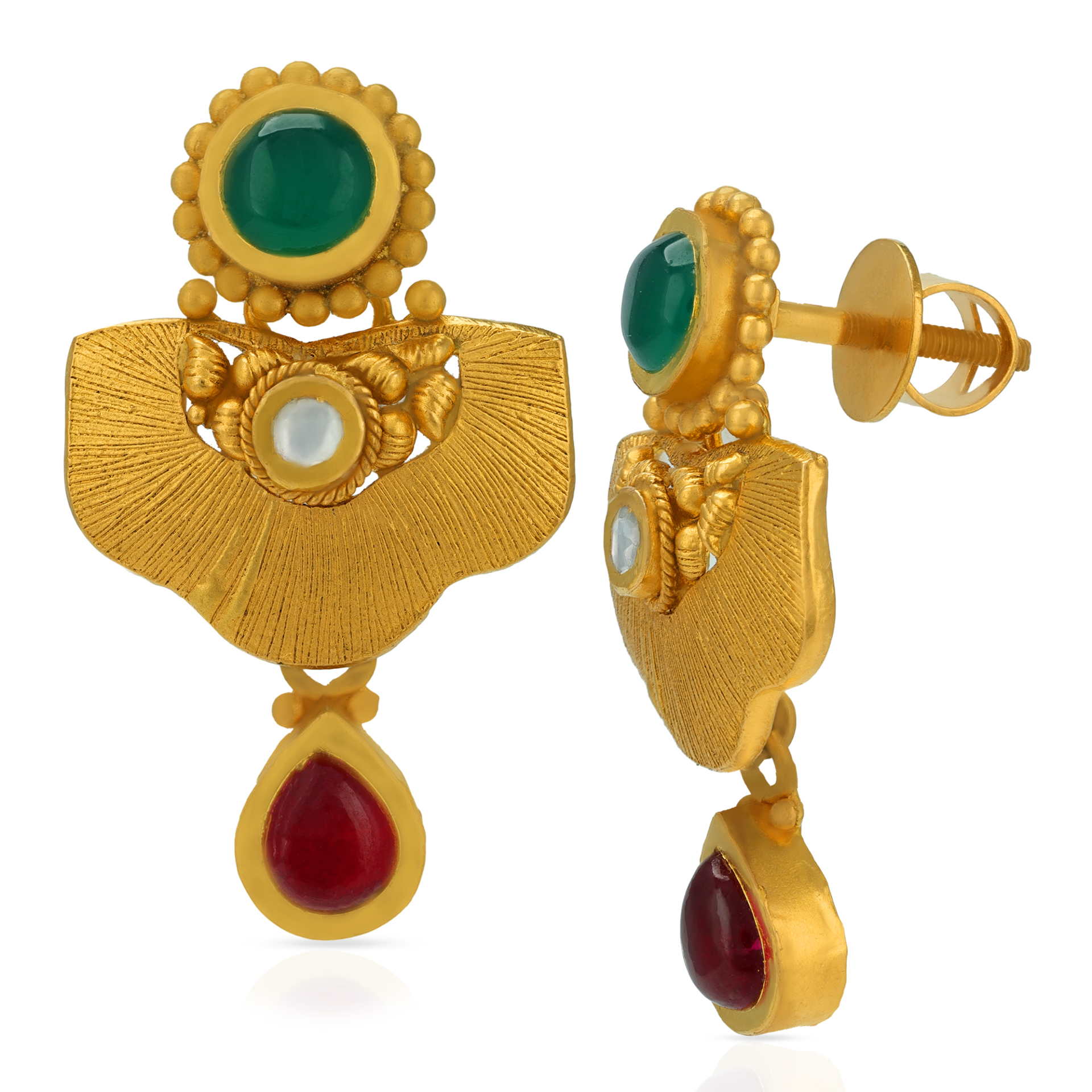 Buy Attractive Multi Colored Stone Gold Earrings |GRT Jewellers