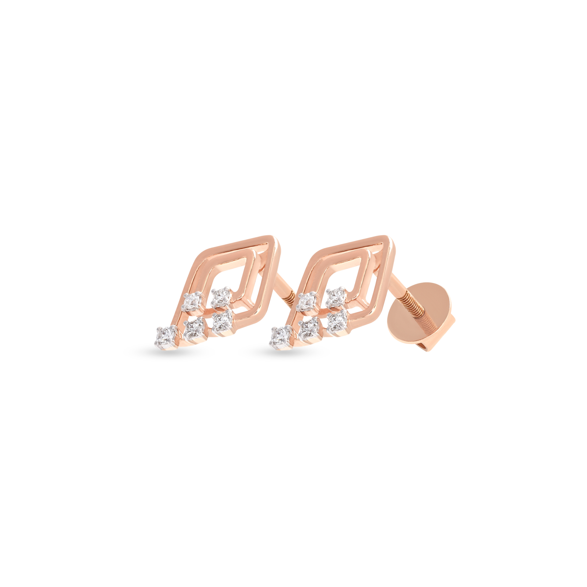 Trendy Rhombus Shape Diamond Earrings
