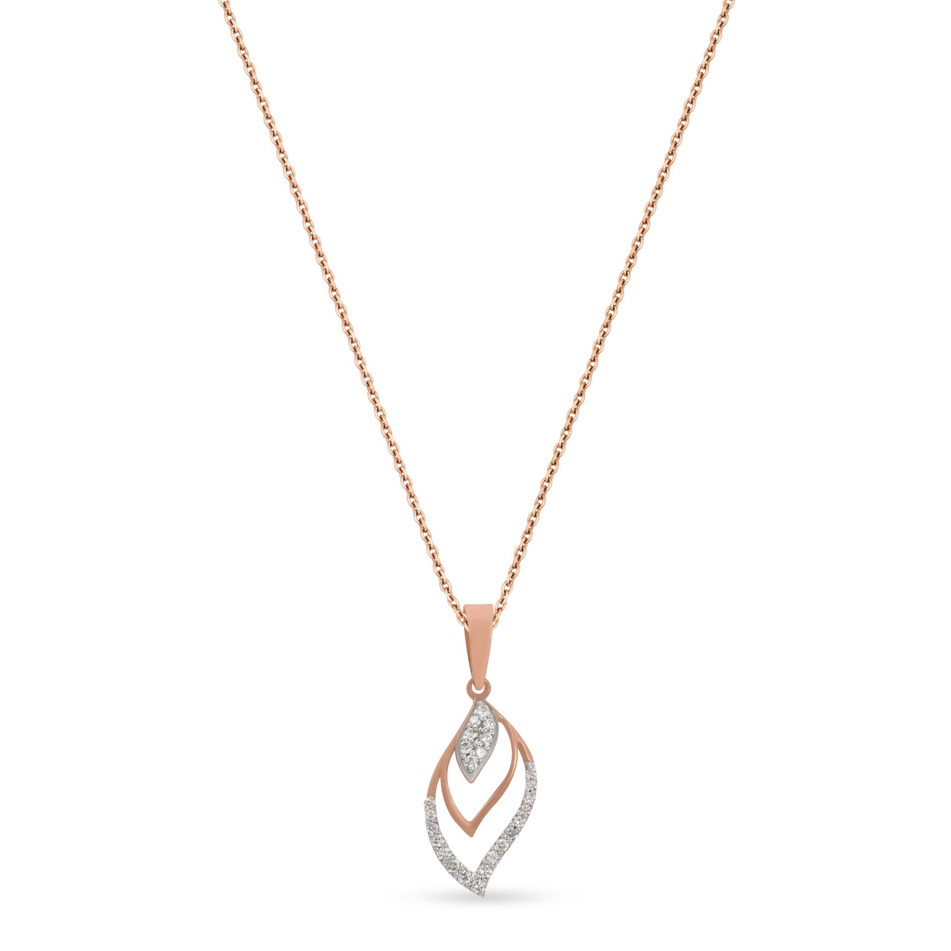 Abstract Leaf Diamond Pendant