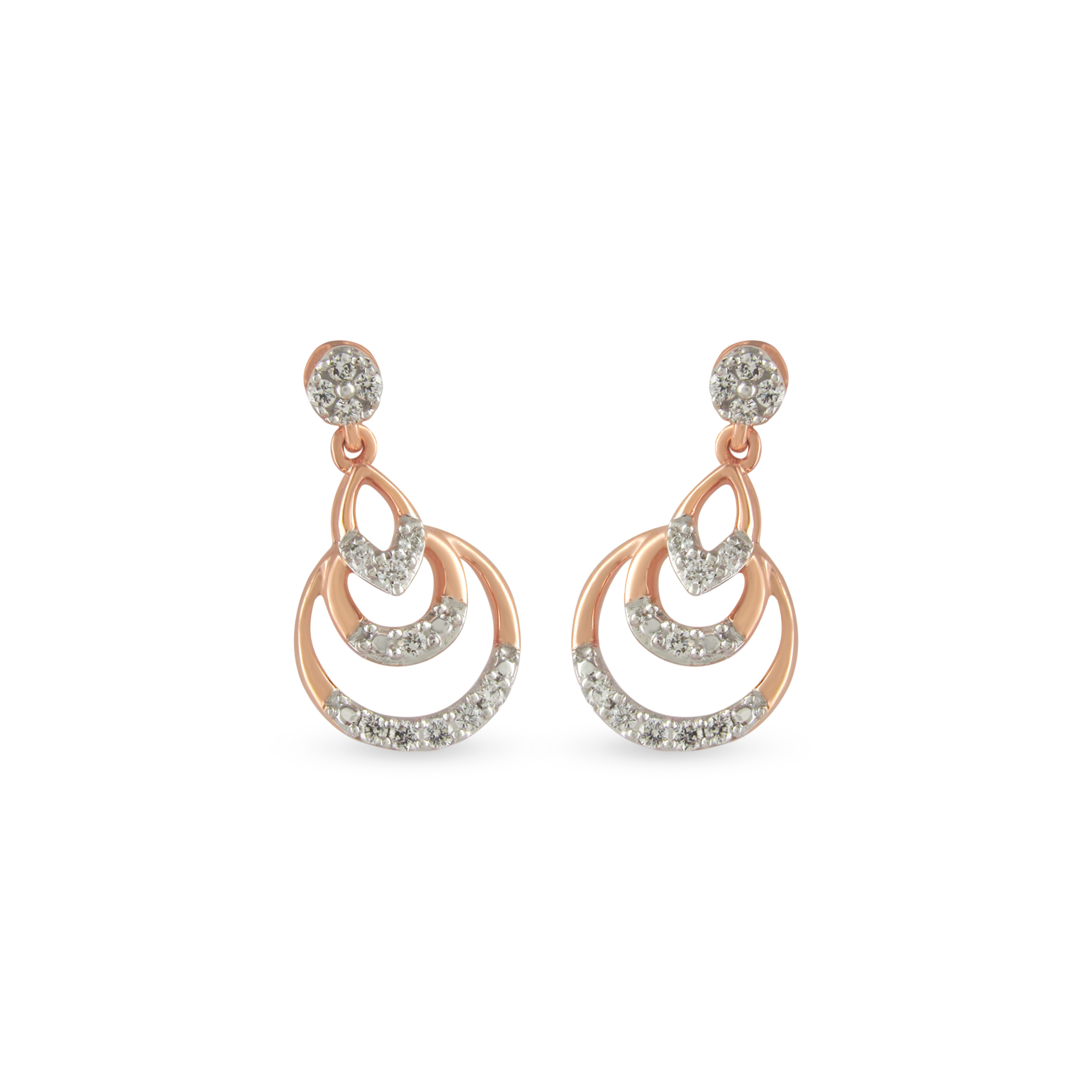 Gleaming Semi Circle Diamond Earrings