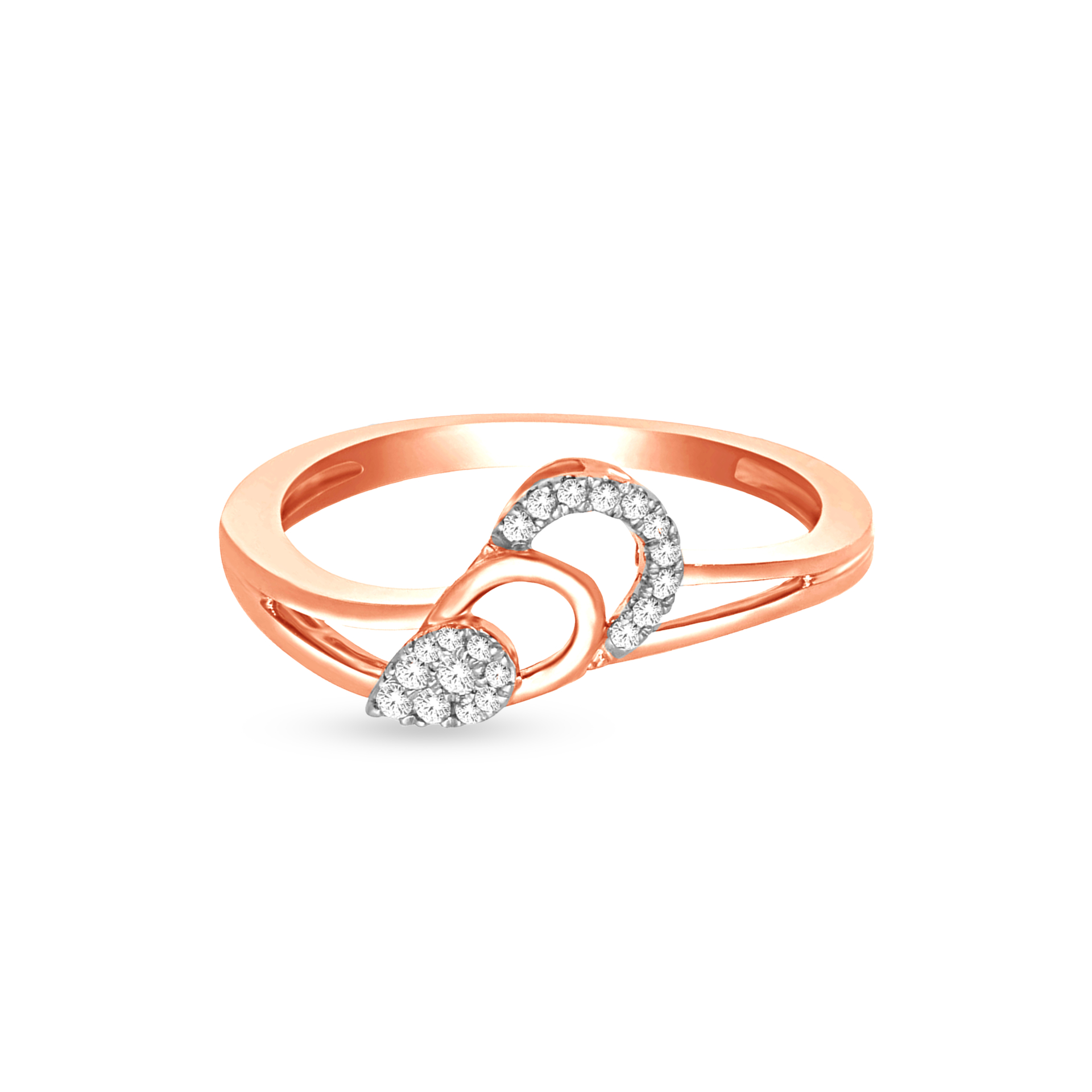 Fancy Curve Pattern Diamond Ring