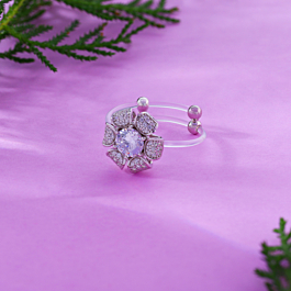 Buy Glorious Floral Silver Ring |GRT Jewellers