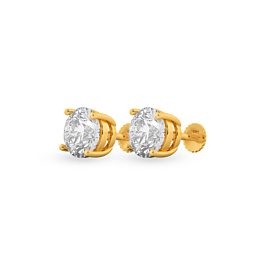 Shop Attractive Single Stone Gold Earrings | 91.6 Purity Indian Gold ...