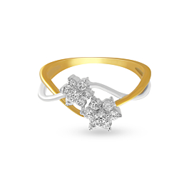 Buy Classic Floral Dual Tone Diamond Rings |GRT Jewellers