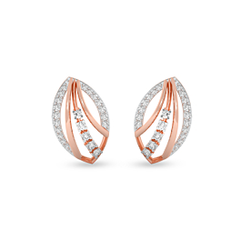 Gleaming Elliptical Shape Diamond Earrings