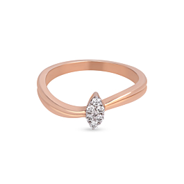 Trendy Elliptical Shape Diamond Ring