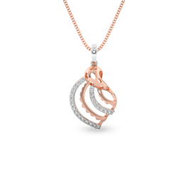 Fantastic Wavy Pattern Diamond Pendant
