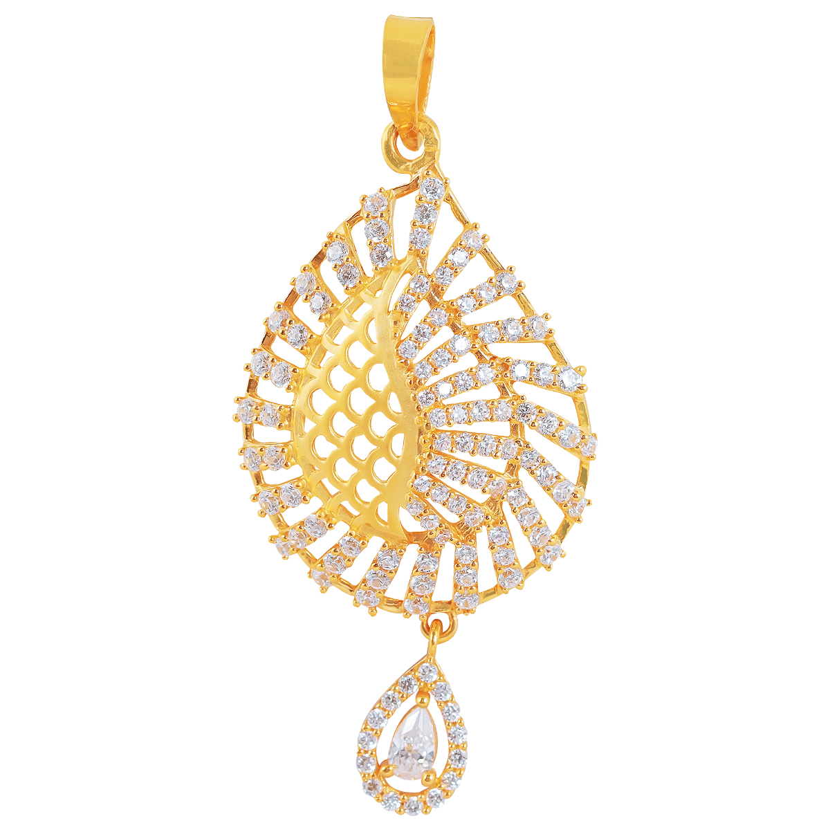 Buy Fantabulous Drop Design Gold Pendant | GRT Oriana