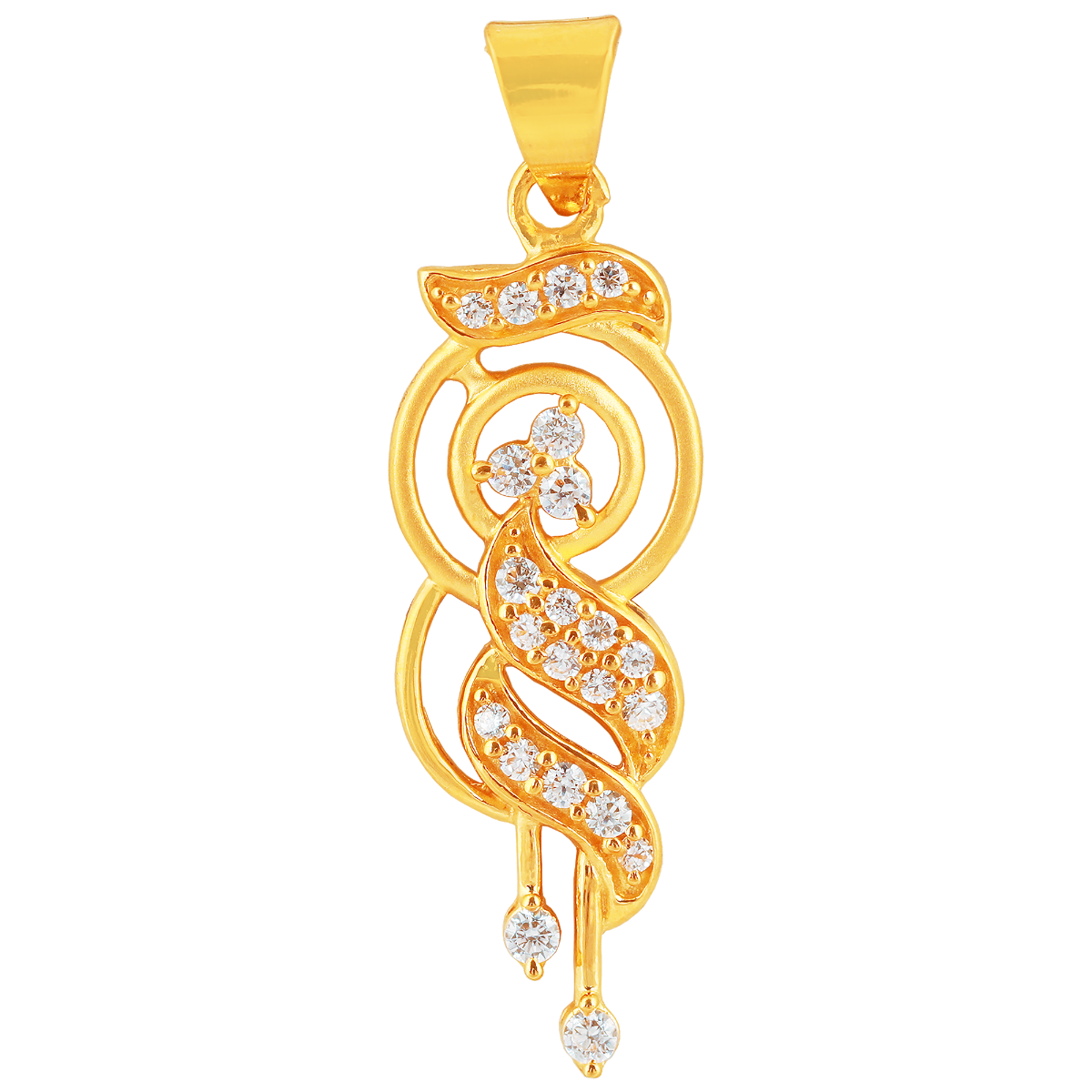 Buy Glimmering Twin Leaf Gold Pendant | GRT Jewellers
