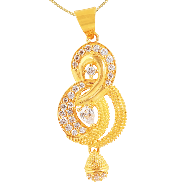 Buy Extraordinary Dual Design Drop Type Gold Pendant | GRT Oriana