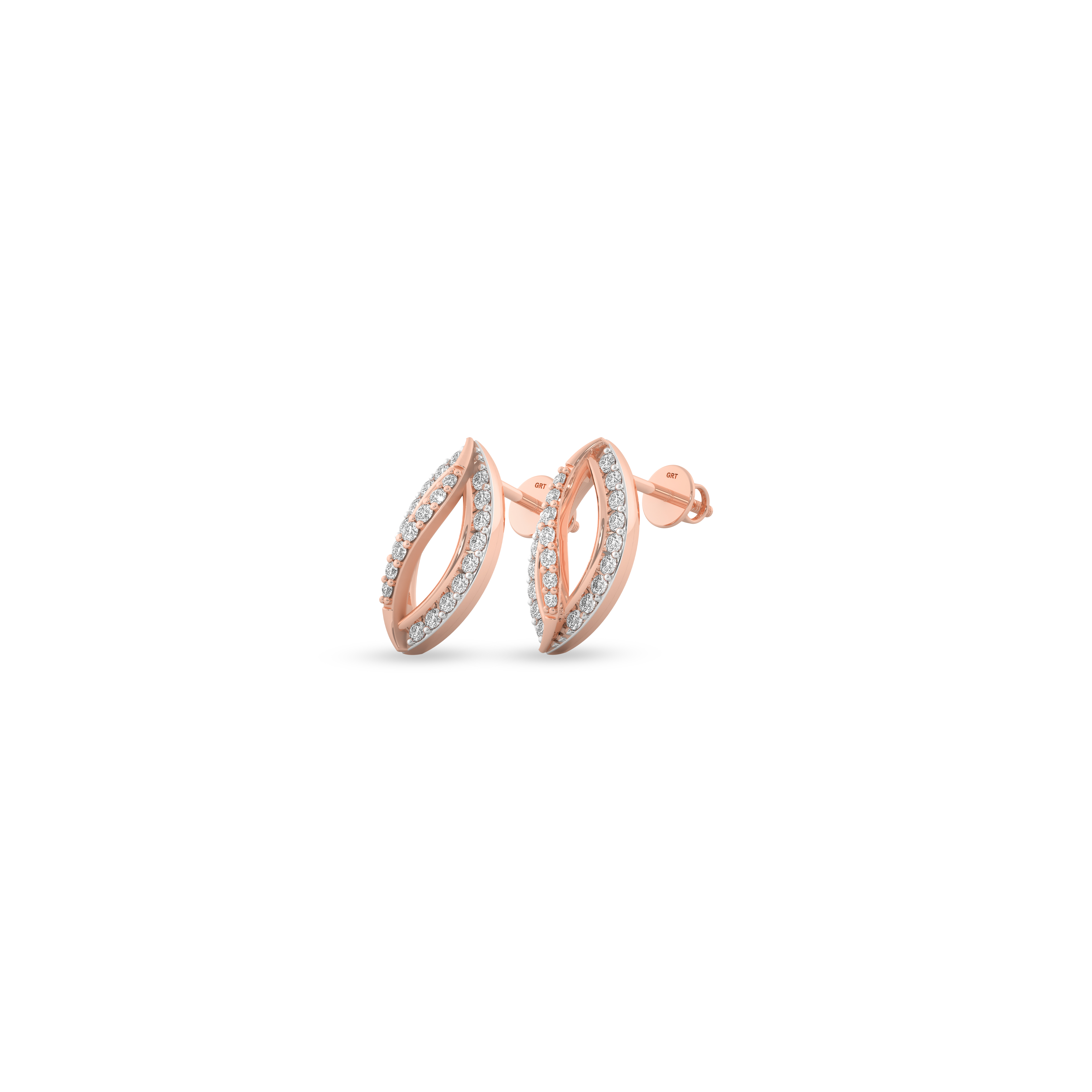 Dazzling Elliptical Shape Diamond Earrings