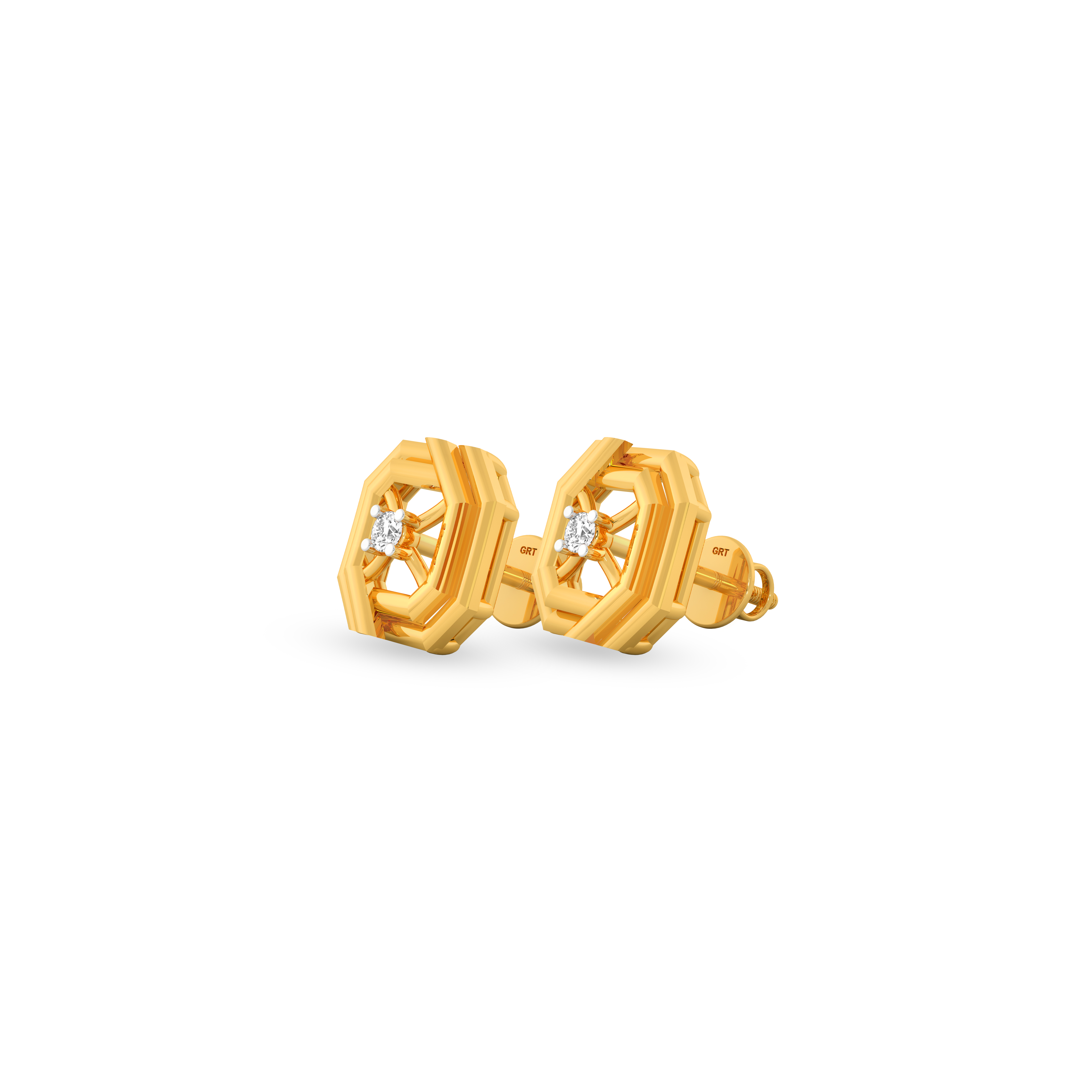 Stellar Octa pattern Diamond Earrings