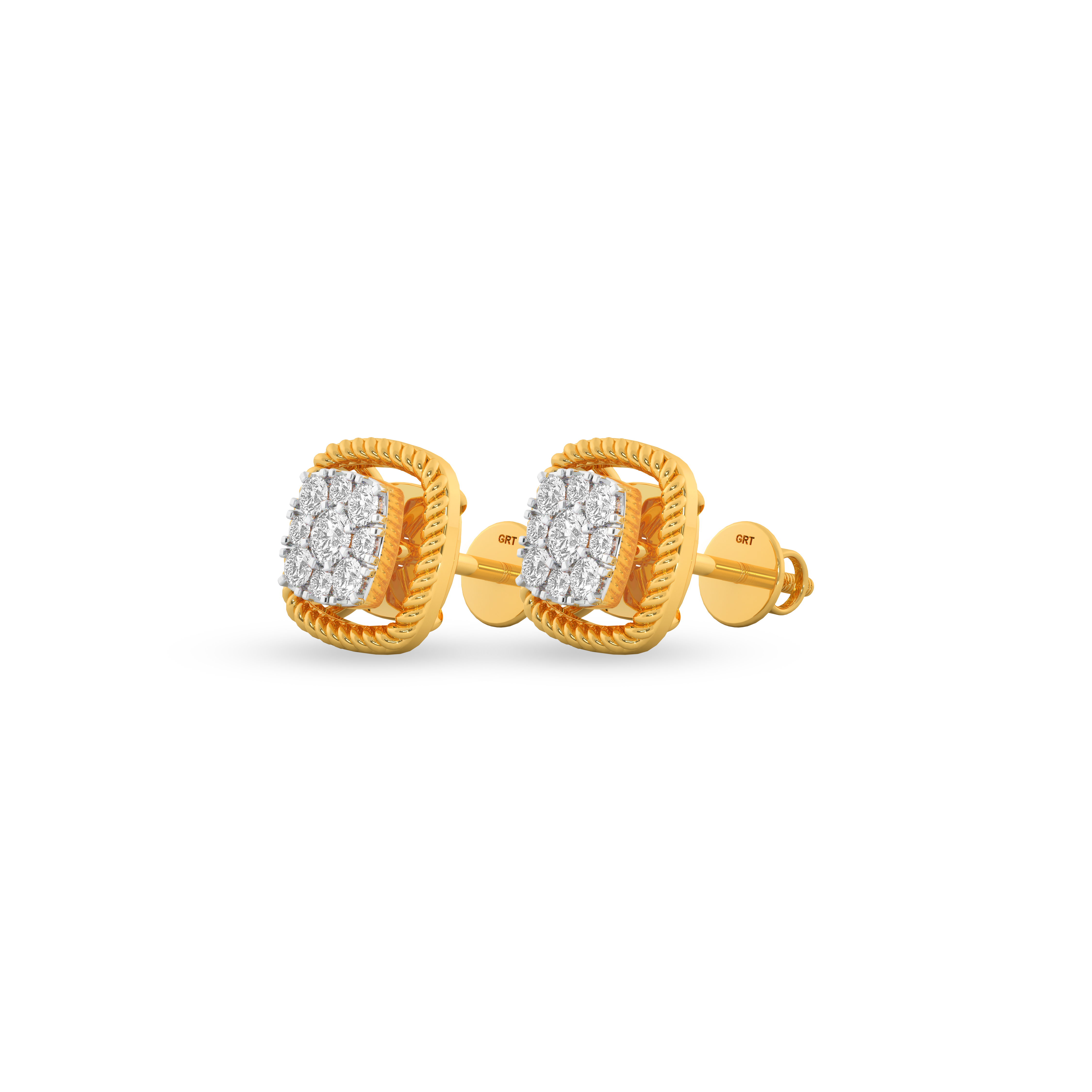 Wondrous Square Design Diamond Earrings