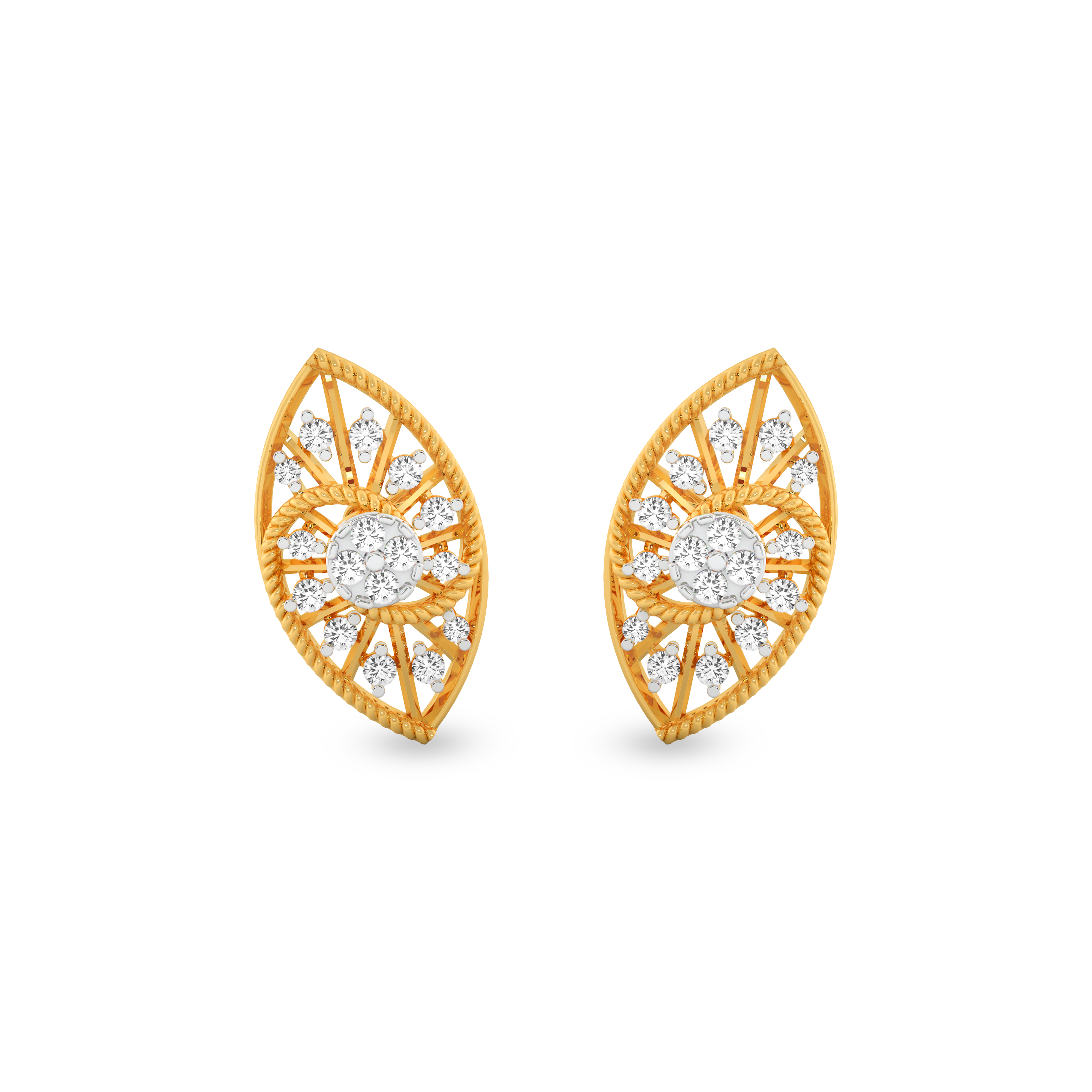 Bedazzling Loop Pattern Diamond Earrings