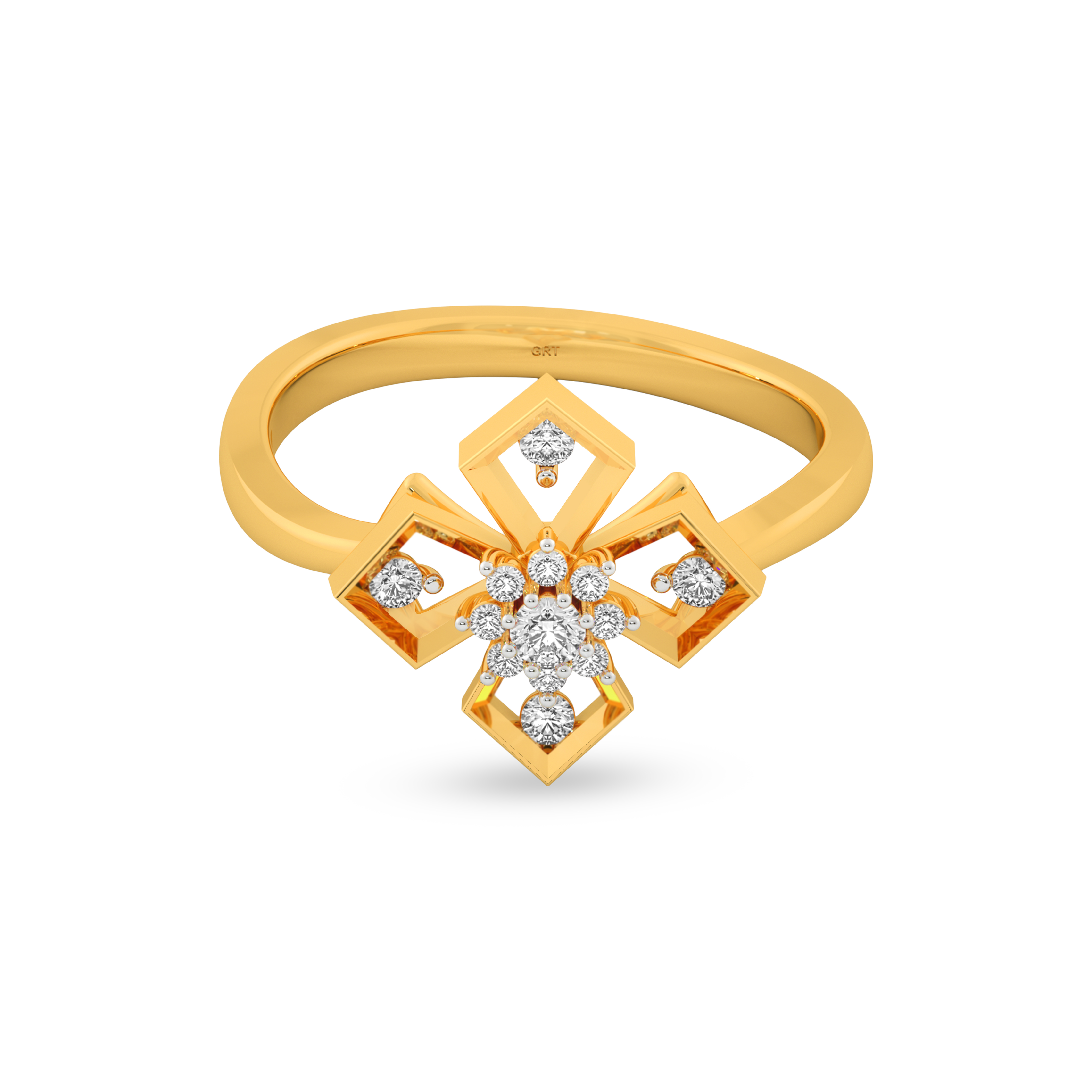 Glinting Floral Diamond Ring