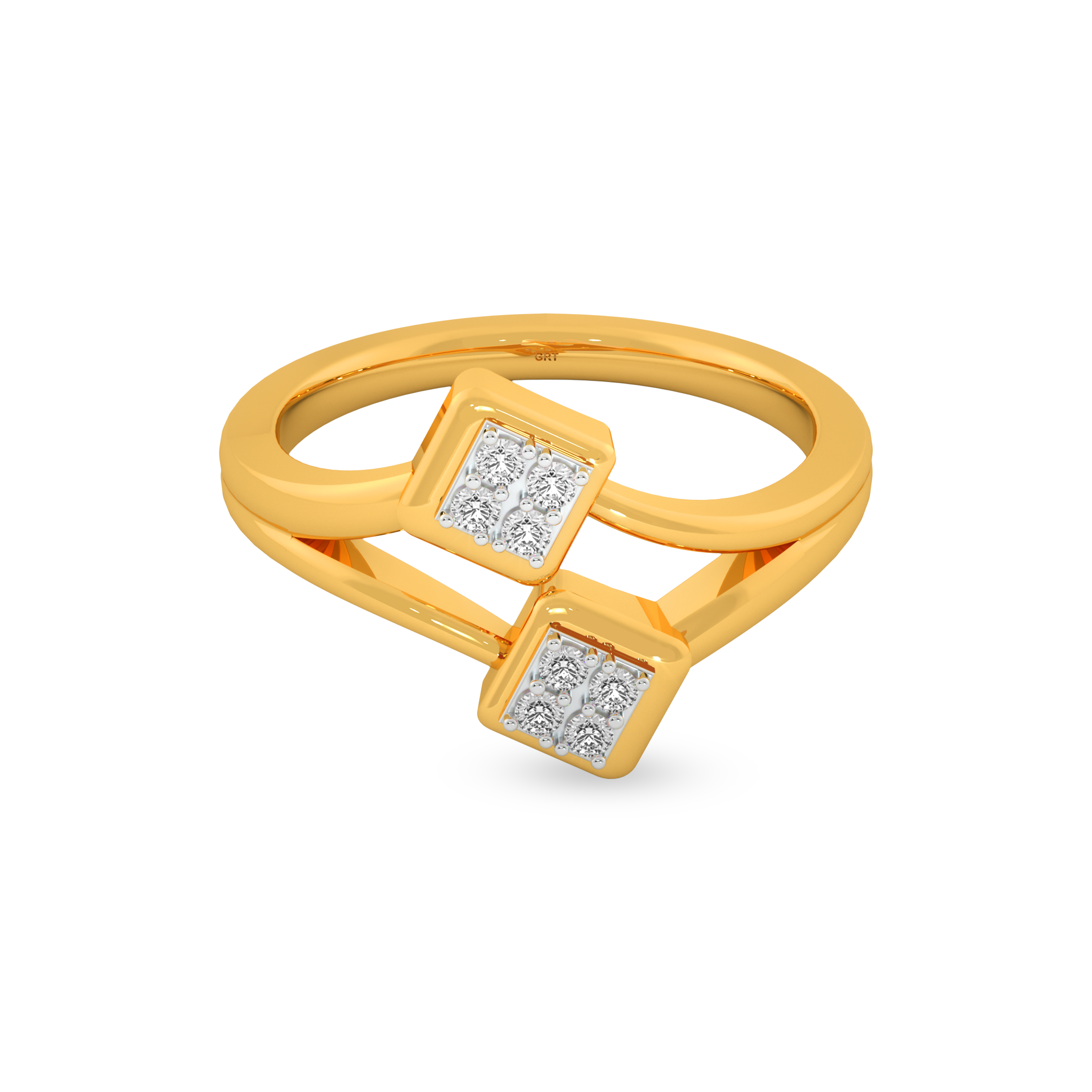 Classy Twin Rhombus pattern Diamond Ring
