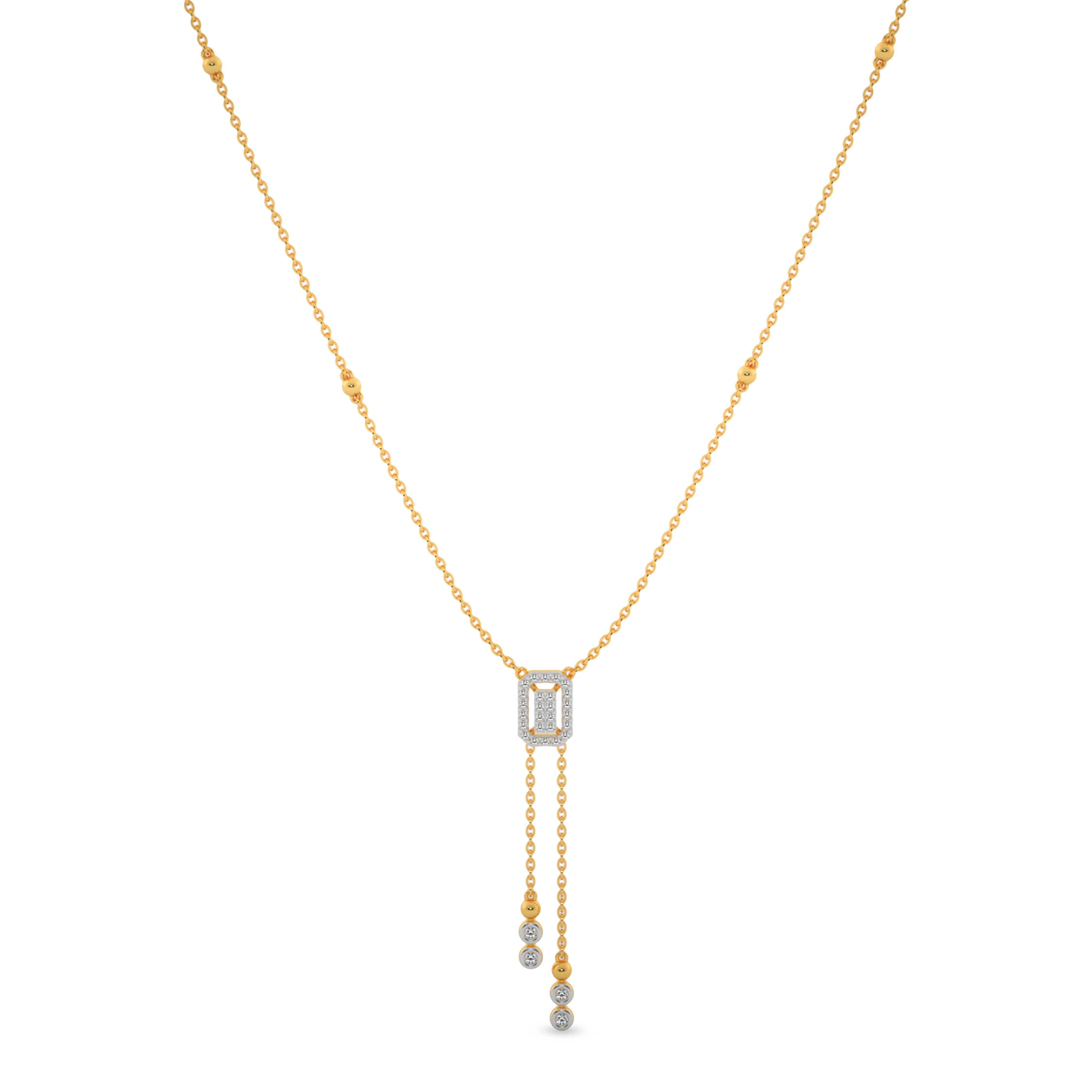 Opulent Rectangular Pattern Diamond Necklace