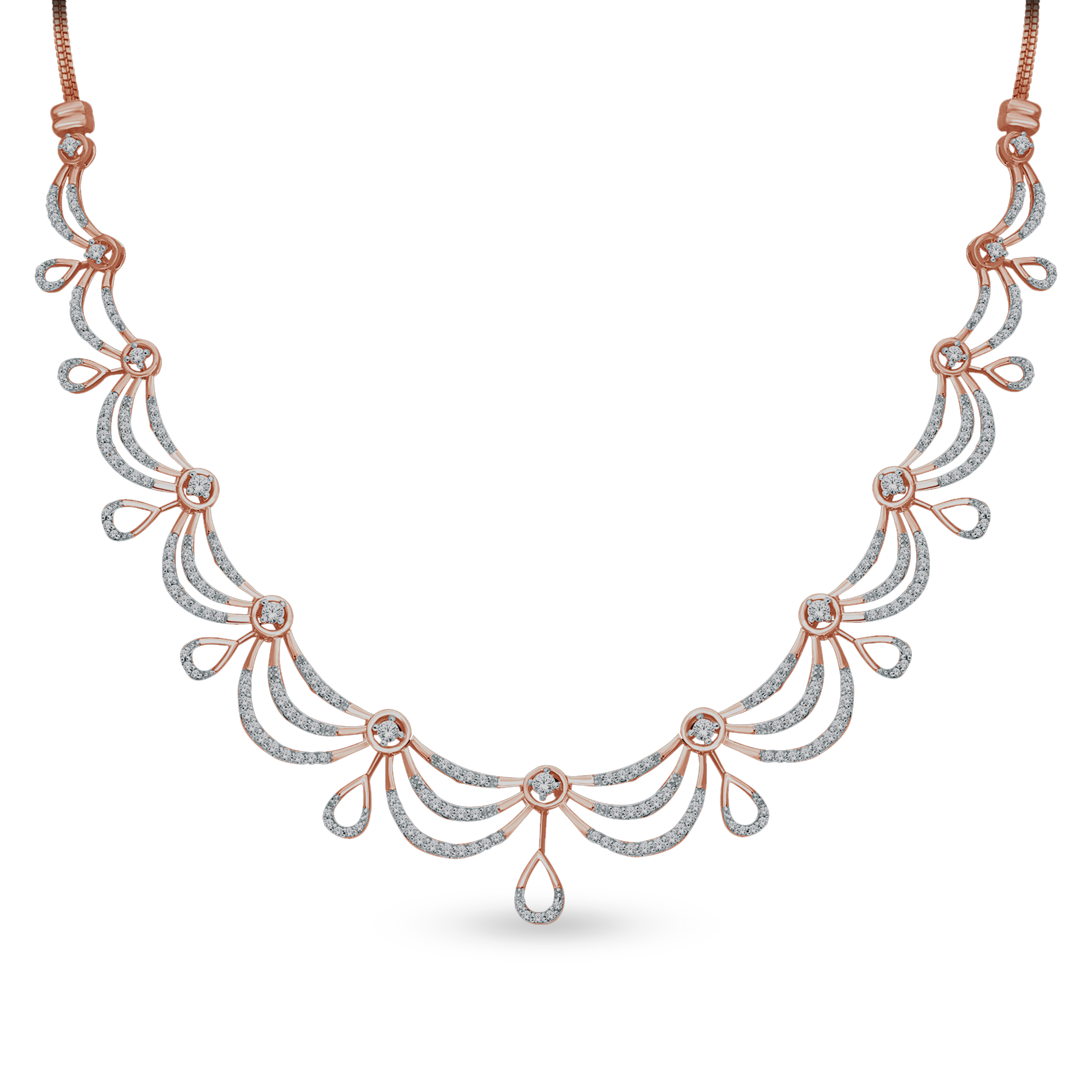 Buy Captivating Wavy Pattern Diamond Necklace |GRT Jewellers