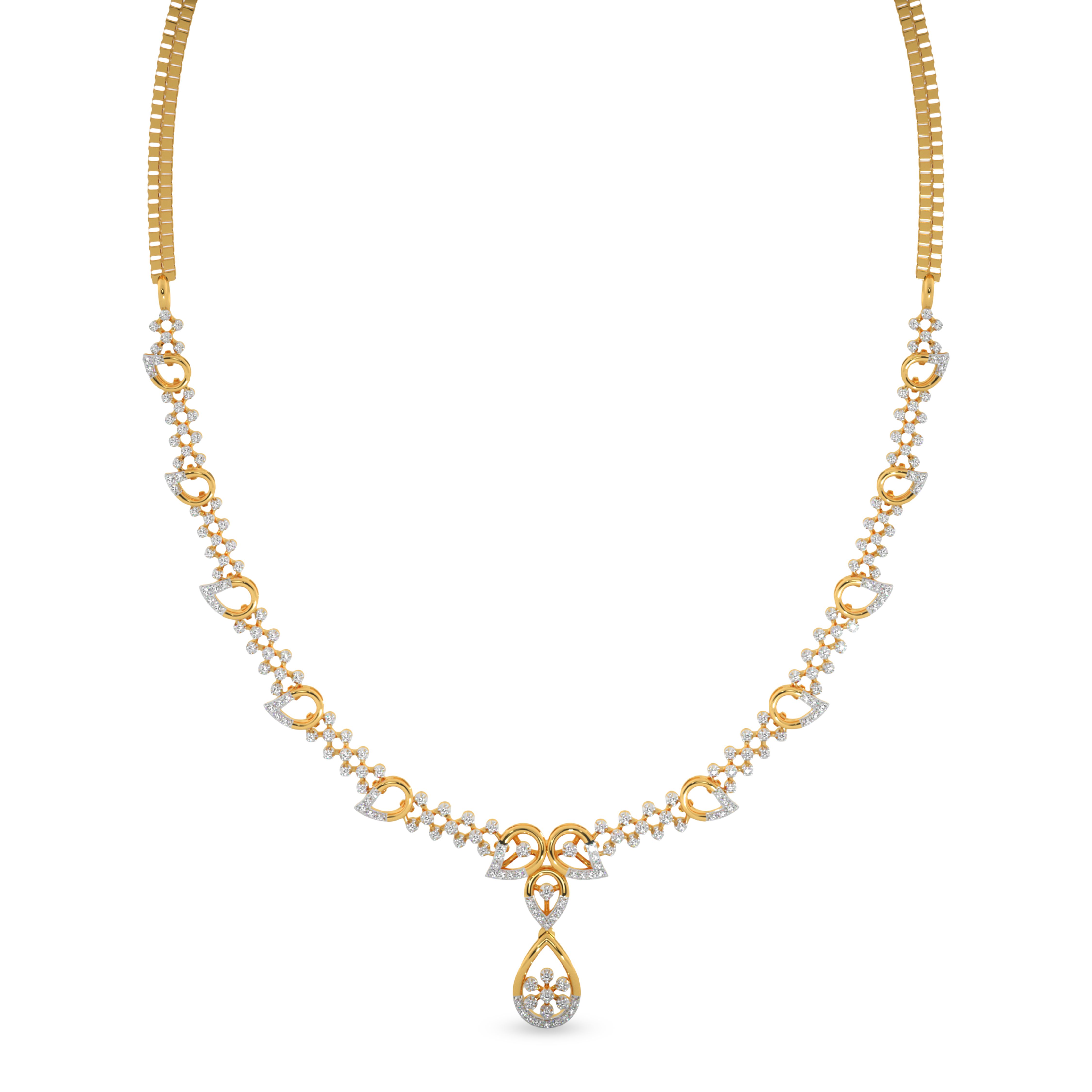Buy Abstract Paisley Diamond Necklace |GRT Jewellers
