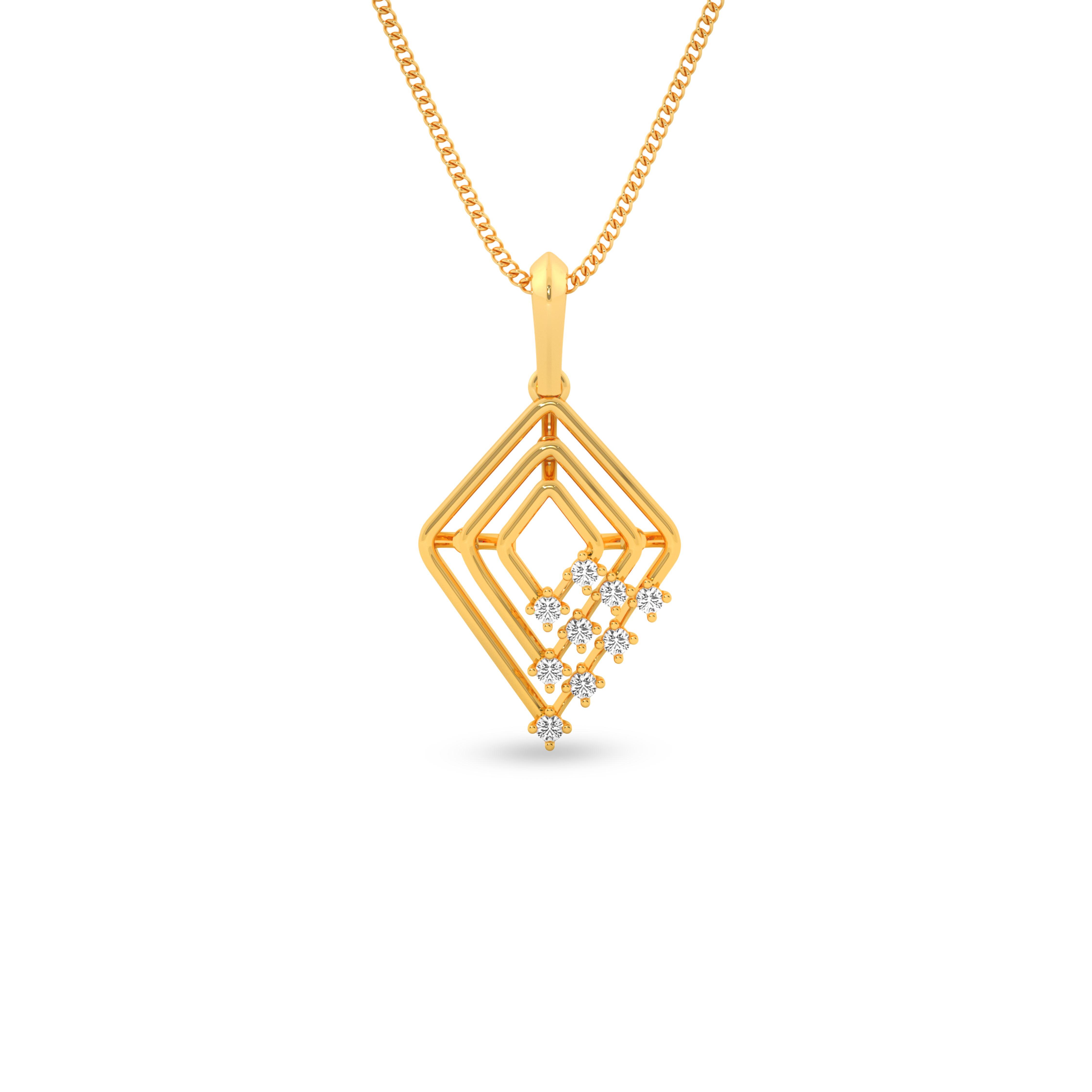 Dazzling Rhombus Pattern Diamond Pendant
