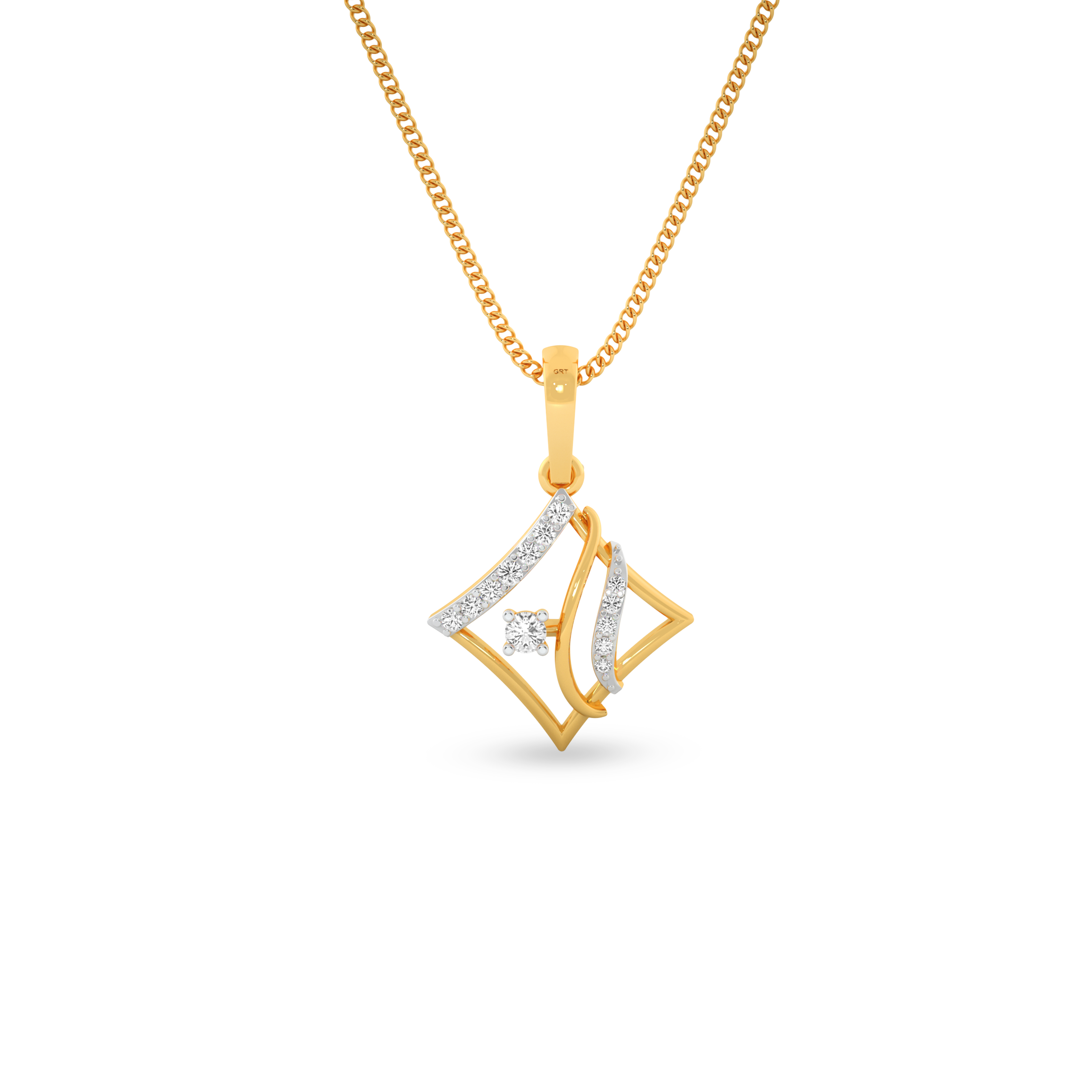 Eclectic Square Design Diamond Pendant