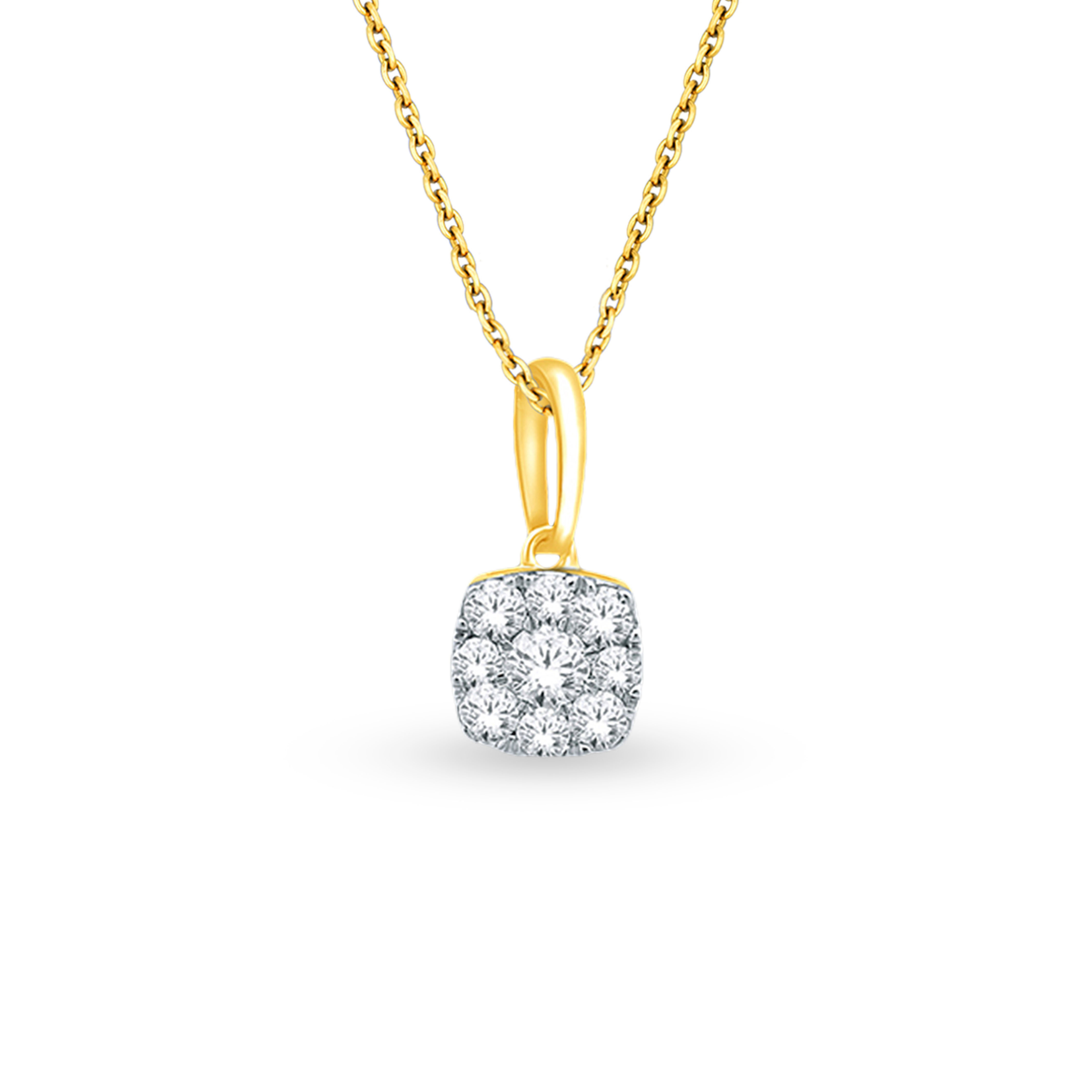 Pretty Square Design Diamond Pendant