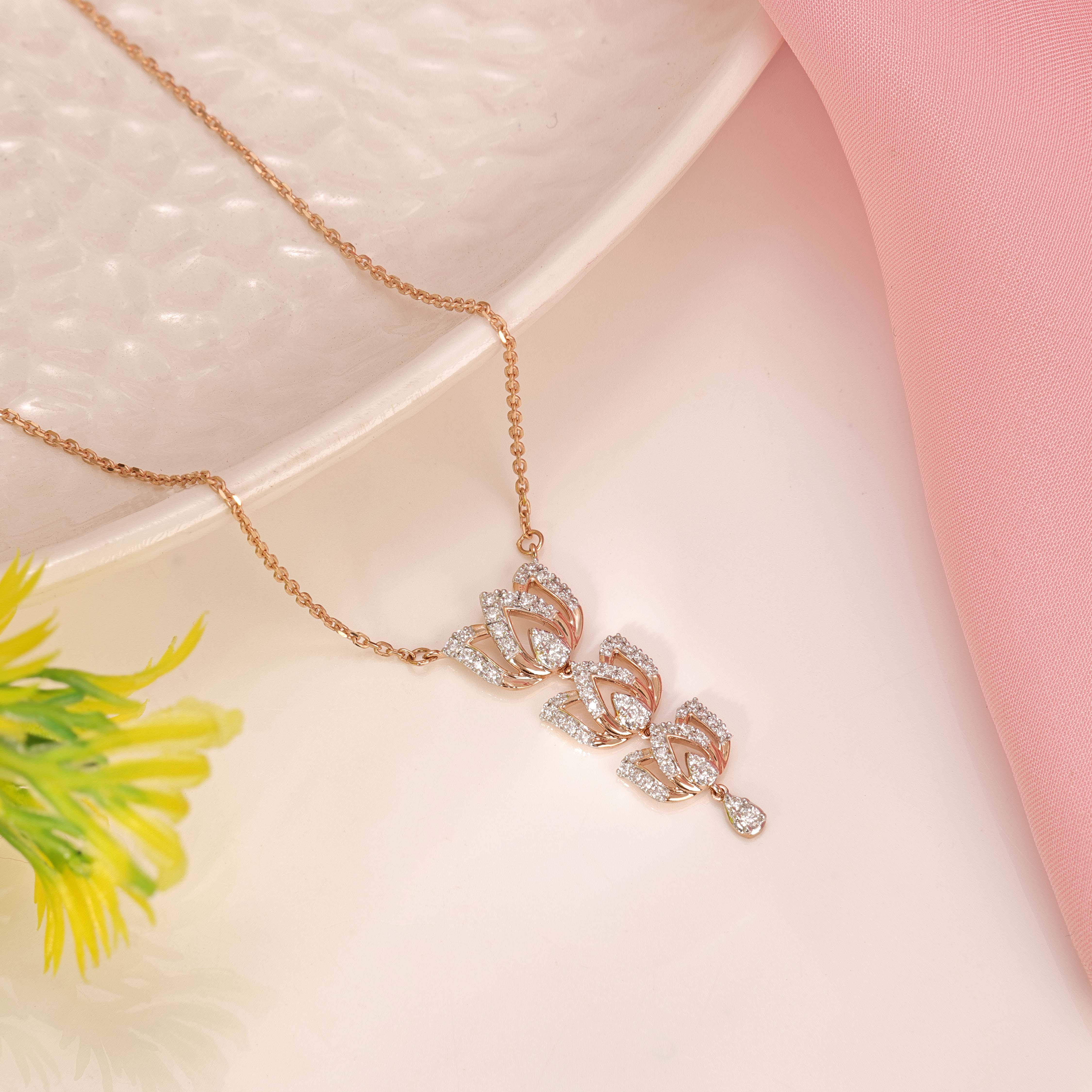 Buy Triple Bloom Diamond Necklace - T'Mara Collection | GRT Jewellers