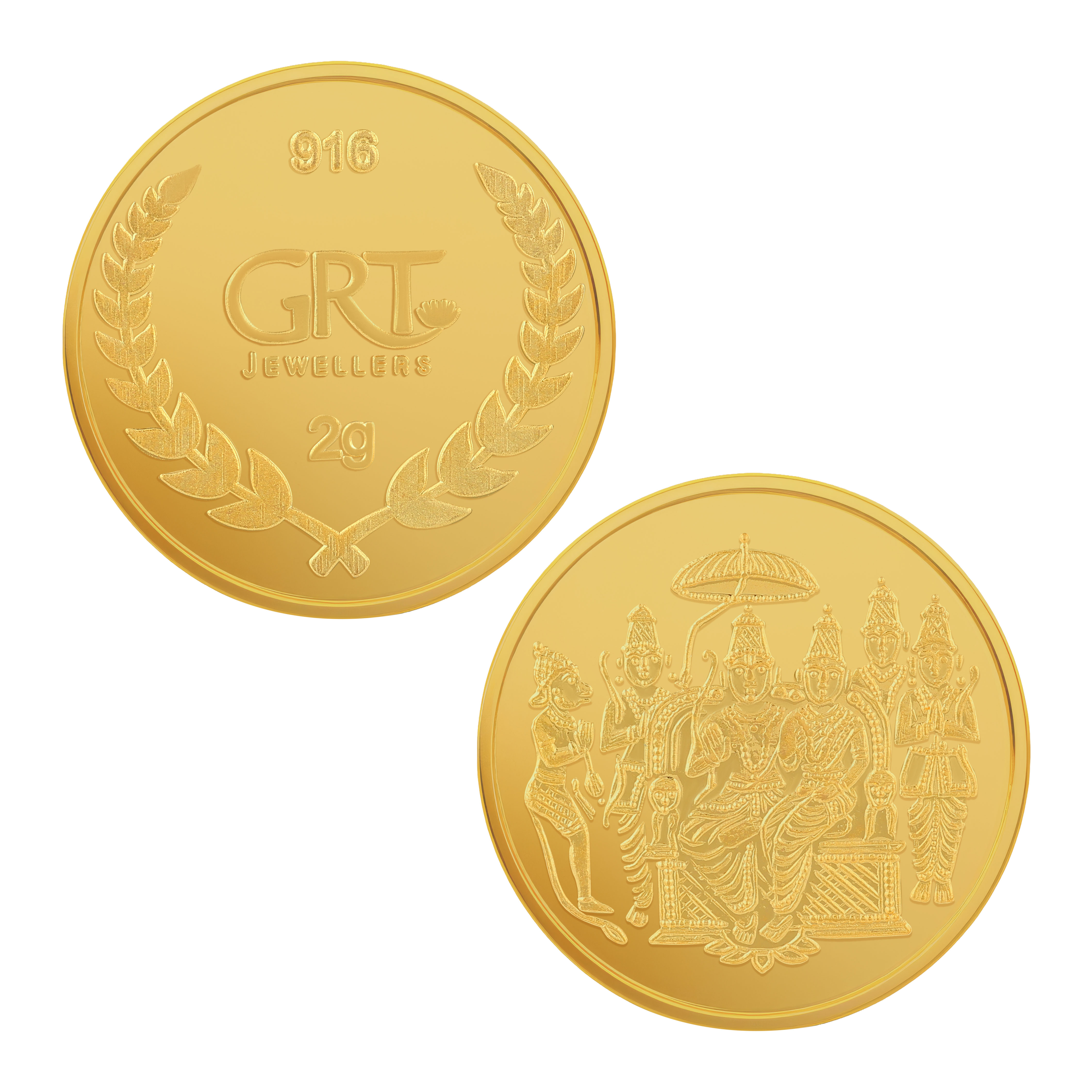Buy 22KT - 2 Grams Ramar Patabhisekham Gold Coin | GRT Jewels